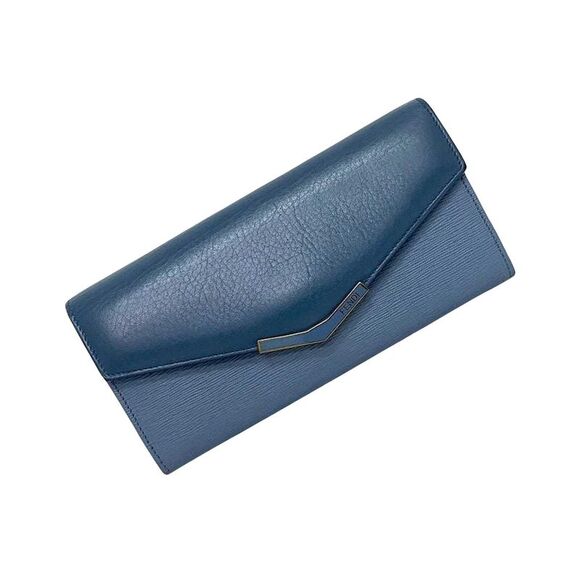 Fendi | Bags | Pre Loved Fendi Leather Wallet Blue Wallet Women | Poshmark